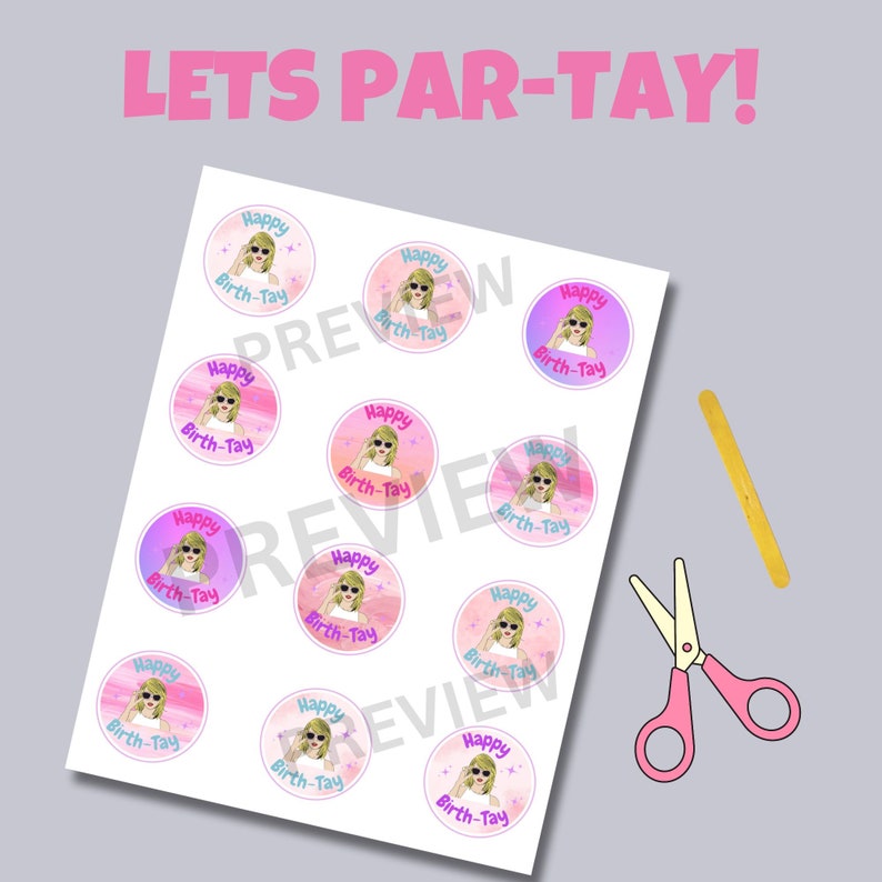 Taylor Cupcake Toppers, Singer Theme Party, Eras Birthday Party ...