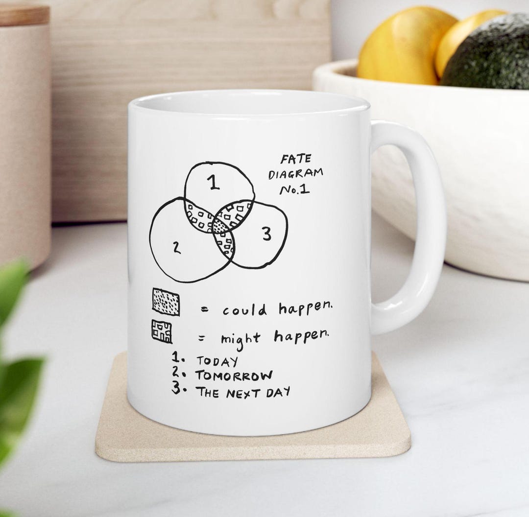 Fate Diagram, Black Drawing on Ceramic Mug, (11oz, 15oz). Diagram Mug ...