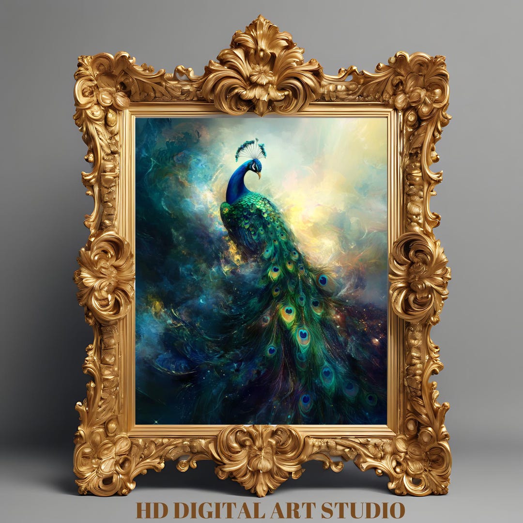 Gothic Peacock Wall Art – Vintage Moody Print, Dark Cottagecore ...