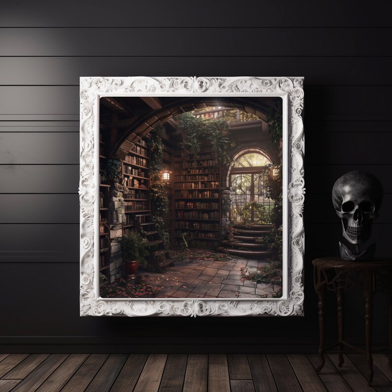 Dark Academia Decor & Dark Library Prints | Set of 6 Bookish, Gothic ...