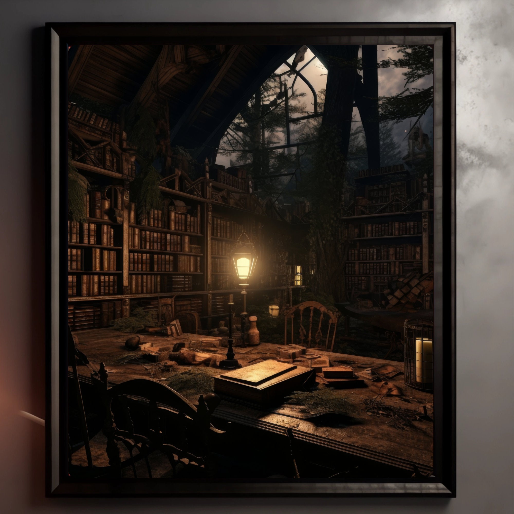 Dark Academia Decor & Dark Library Prints | Set of 6 Bookish, Gothic ...