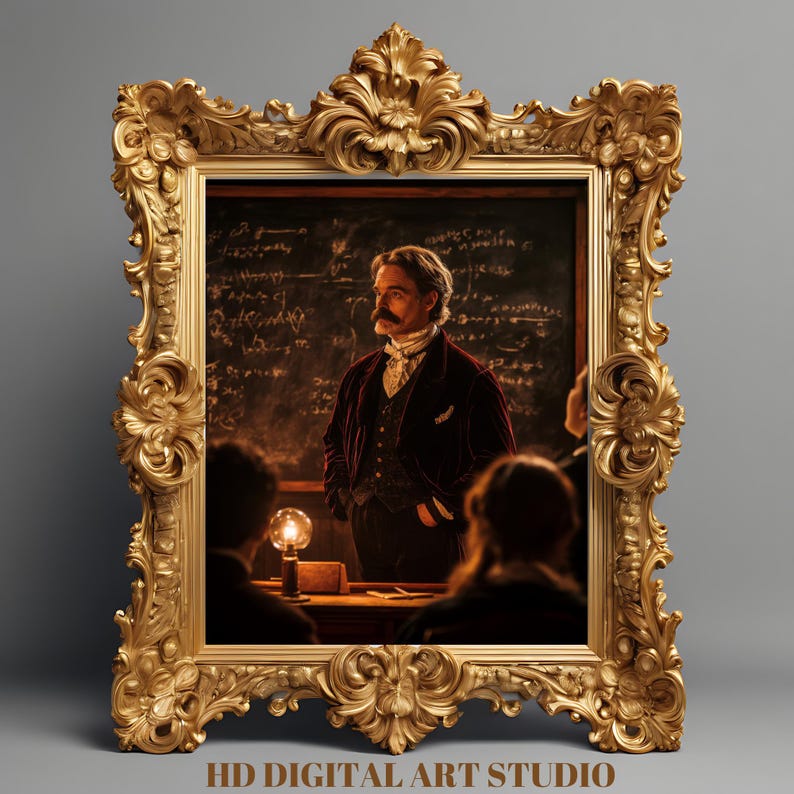 Dark Academia Professor Art Printable, Scholar Wall Decor for Book ...