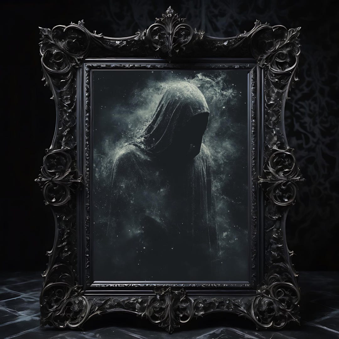 Faceless Dark Art Print – Gothic Aesthetic, Dark Surreal Wall Art ...