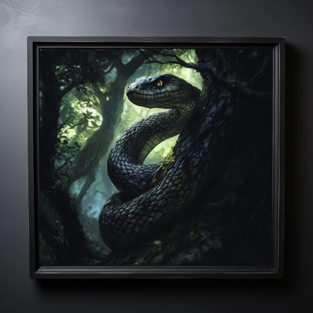 Snake Painting Wall Art – Gothic Cottagecore Serpent Art, Whimsigoth ...