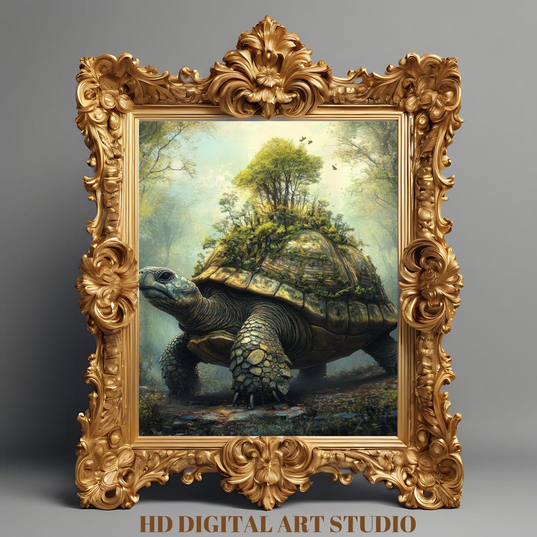 Nature Turtle Wall Art, Dark Moody Animal Print, Gothic Cottagecore ...