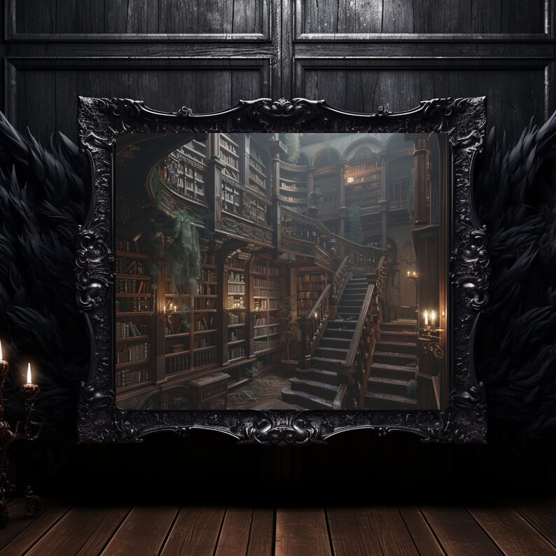 Dark Academia Decor & Dark Library Prints | Set of 6 Bookish, Gothic ...