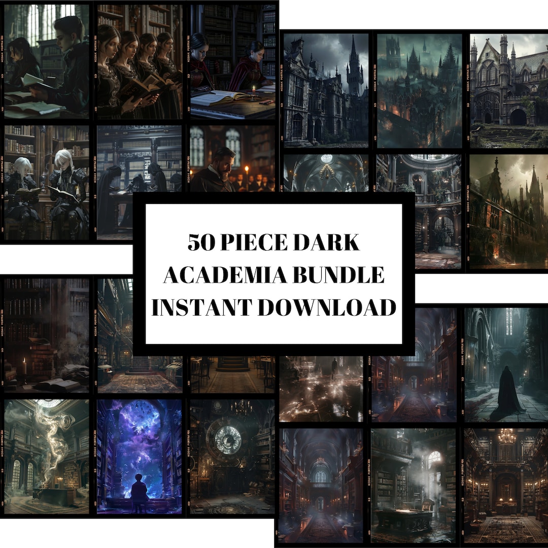 Set of 50 Dark Academia Posters – Gothic Gallery Wall & Moody Gallery ...