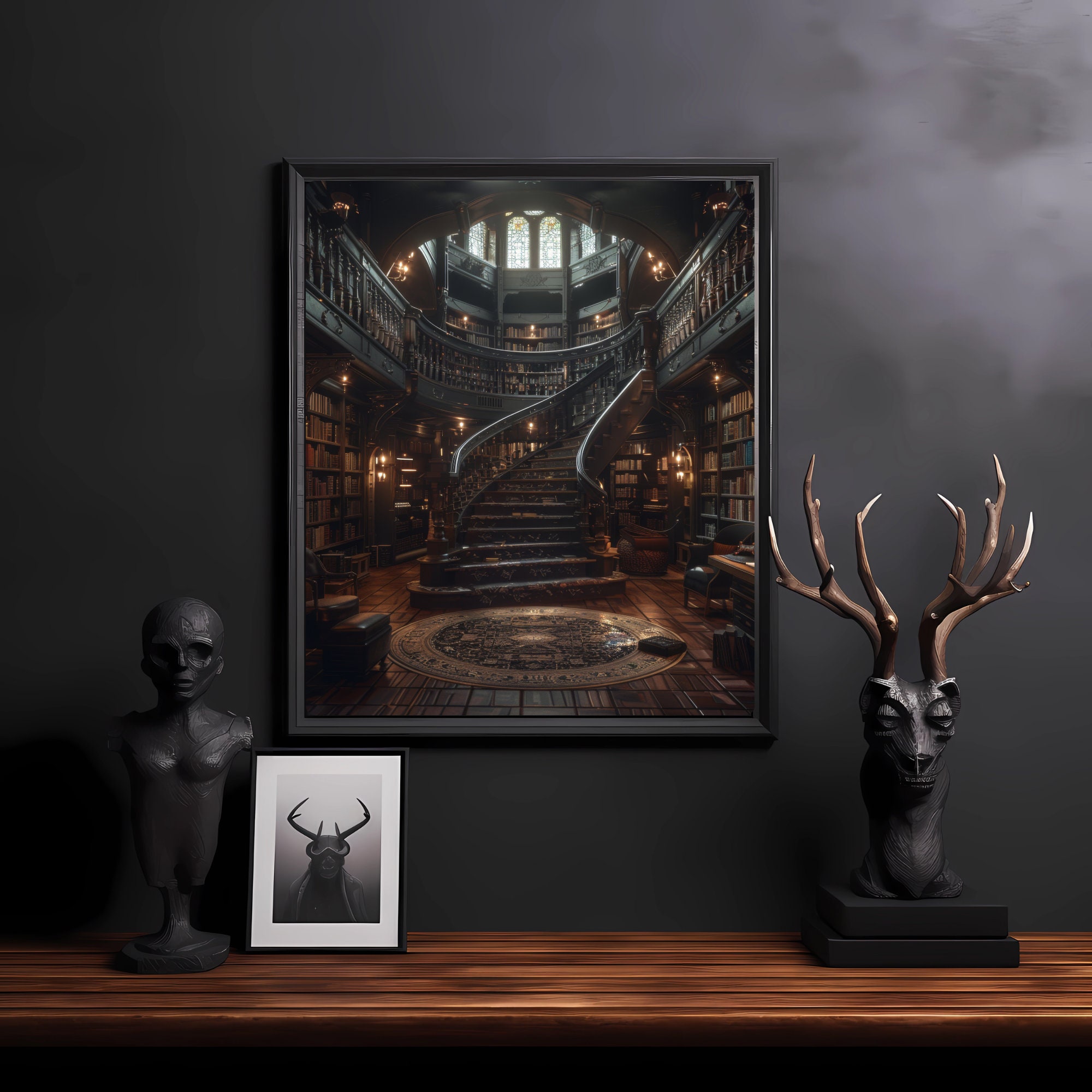 Dark Academia Decor & Dark Library Prints | Set of 6 Bookish, Gothic ...