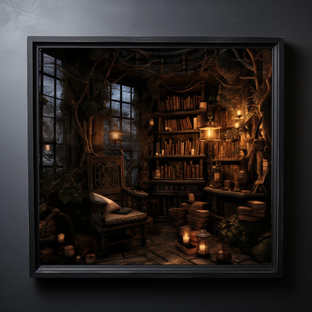 Dark Academia Decor & Dark Library Print | Bookish, Cottagecore ...