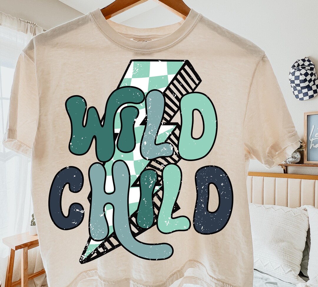 Wild Child PNG, Kids Png, Boy Png, Checkered Png, Sibling Png, Feral ...