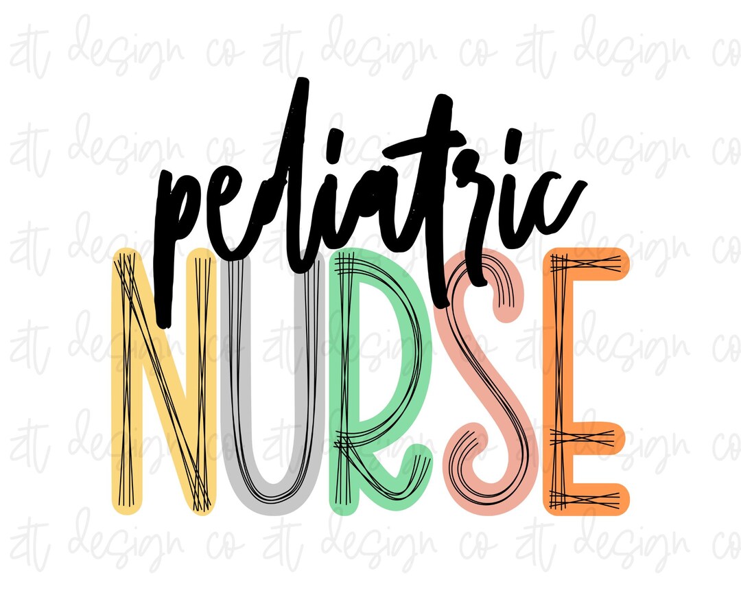 Pediatric Nurse Sublimation PNG Digital Download Tote Printable Hand ...