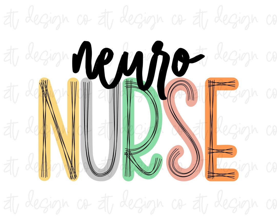Neuro Nurse Sublimation PNG Digital Download Badge Reel Printable Hand ...
