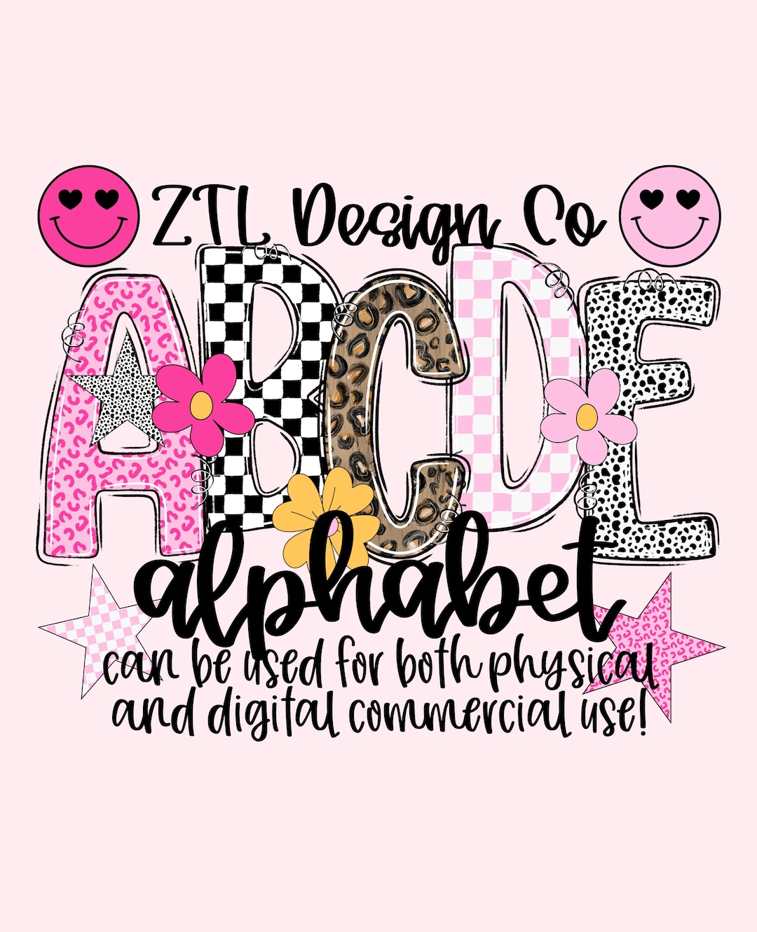 Pink Leopard Alpha Set PNG, Cheetah, Doodle Letters Alphabet, Hand ...