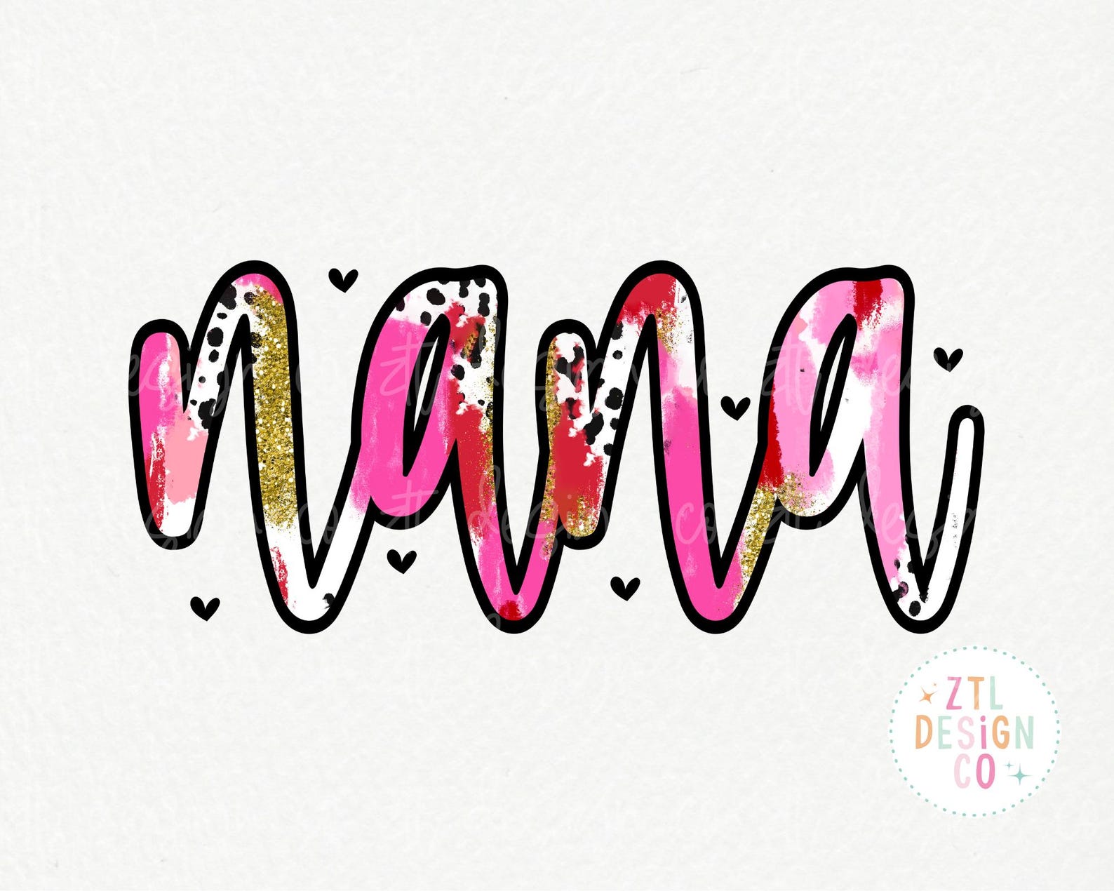 Nana Valentine's Day PNG Retro Sublimation File Grandparent Cursive ...