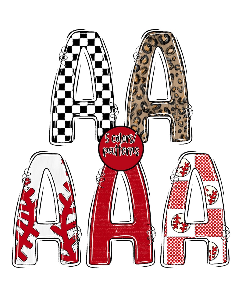 Baseball Alpha Set PNG, Leopard Sport Alphabet, Hand Drawn, Checkered ...