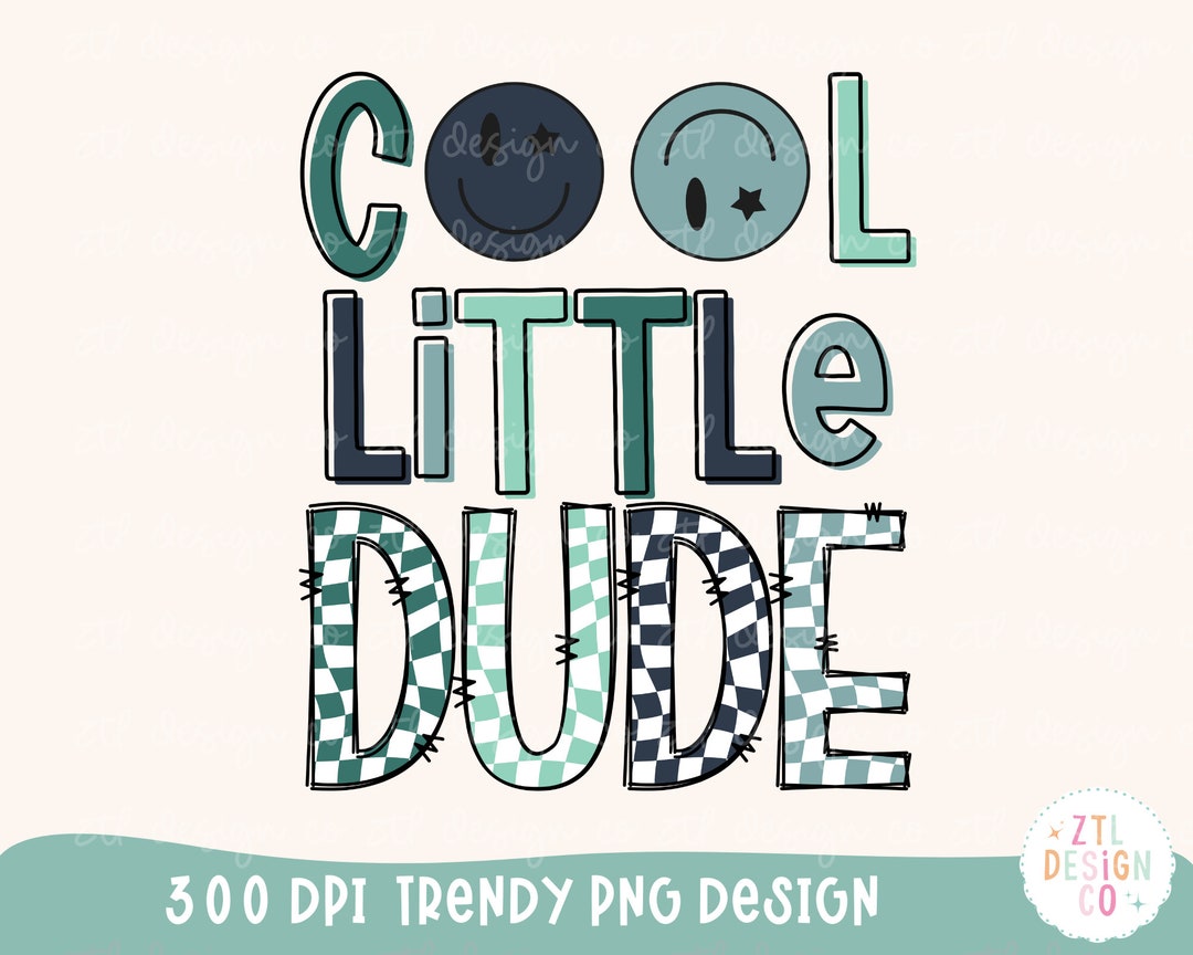 Retro Cool Little Dude PNG Sublimation Sibling Doodle Checker Matching ...