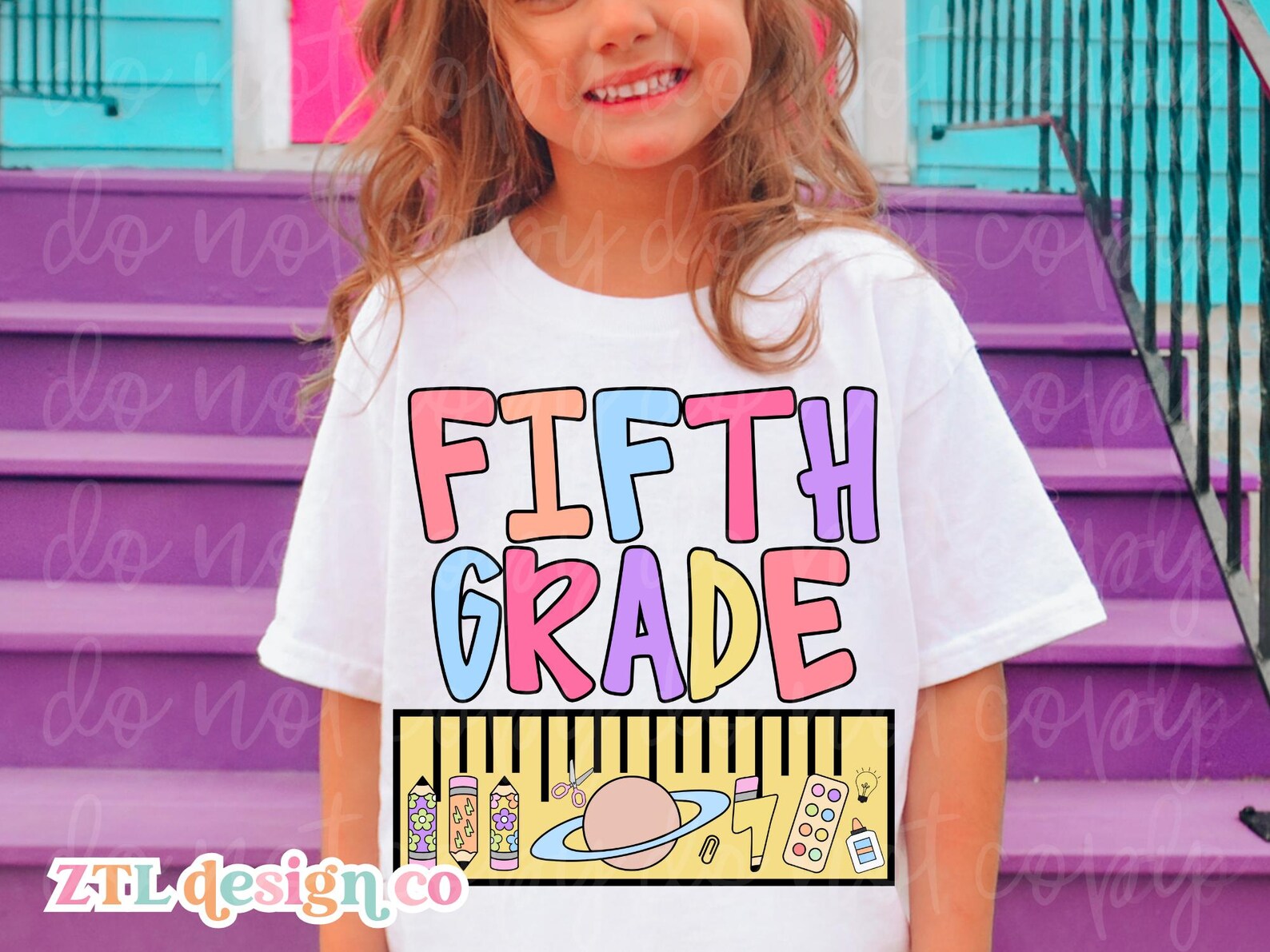 Fifth Grade PNG Digital Sublimation 5th Elementary Retro Bolt First Day ...