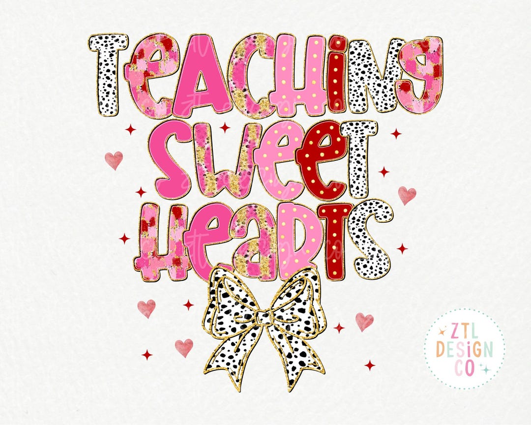 Teaching Sweethearts PNG Retro Sublimation File Valentine's Day Doodle ...