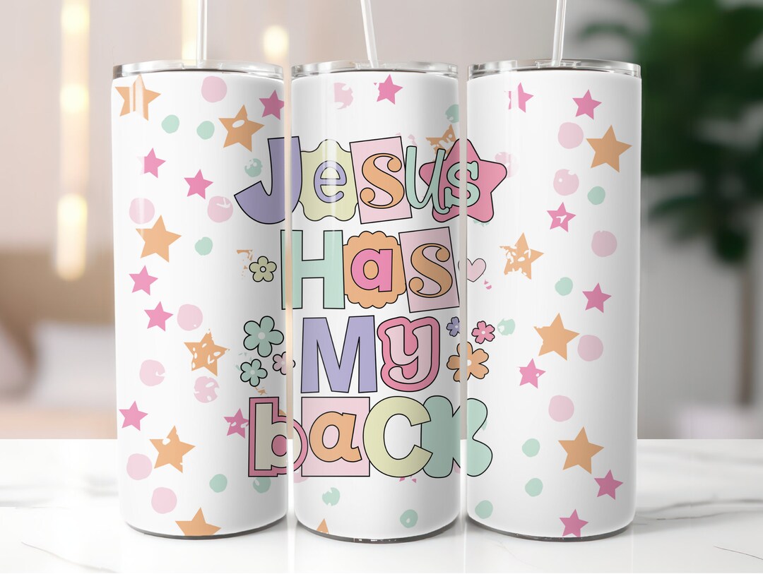 Jesus Has My Back Christian Religious Jesus 20oz Tumbler Wrap 9.2x8.3 ...