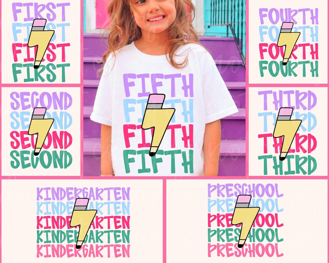 Grade Level SVG Bundle, Back to School Sublimation (digital Download ...