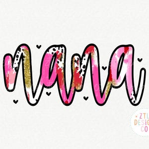 Nana Valentine's Day PNG Retro Sublimation File Grandparent Cursive ...