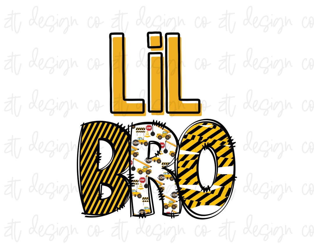 Little Brother PNG Sublimation Construction Digger Doodle Equipment ...