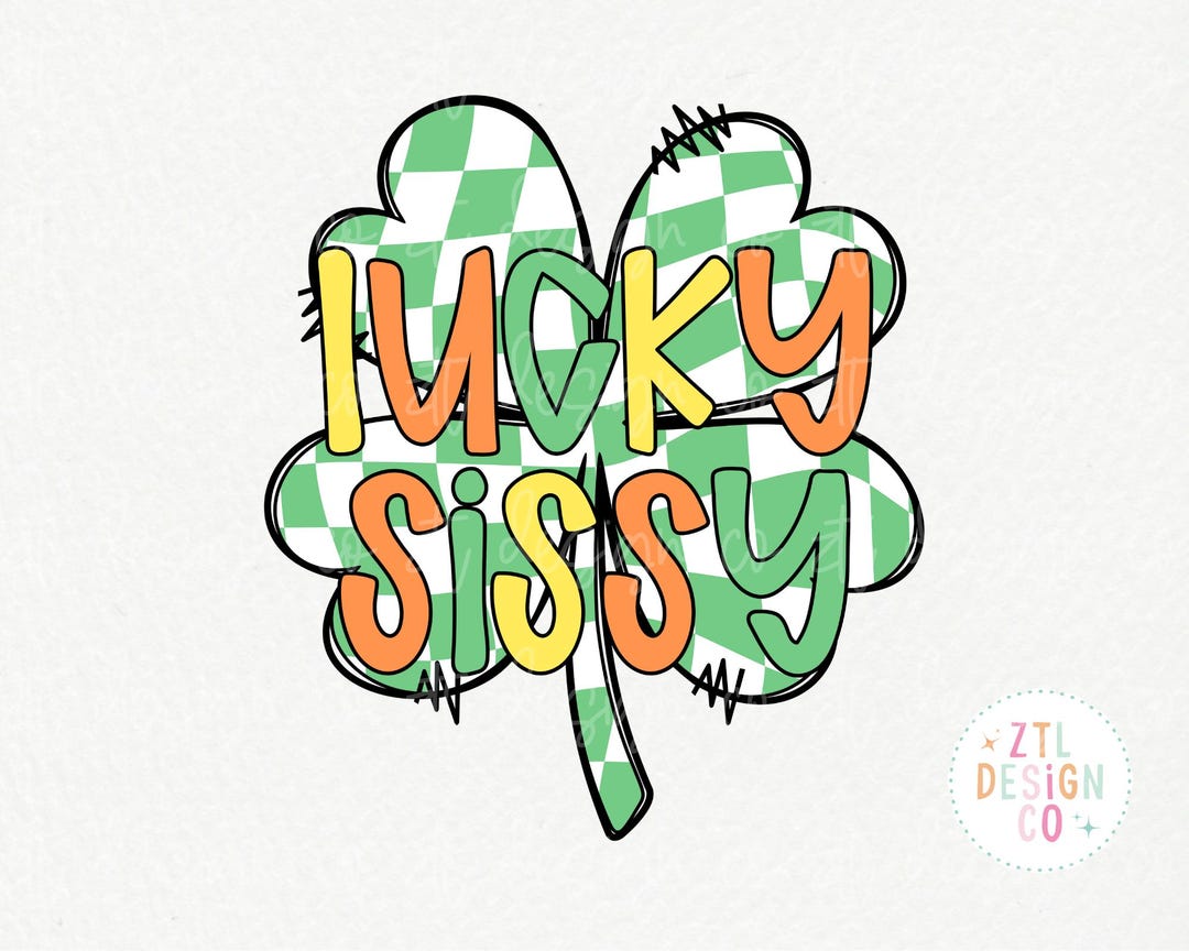 St Patrick's Day Digital PNG Sublimation Lucky Sissy Sibling Kids Matching Little Boy Shamrock ...