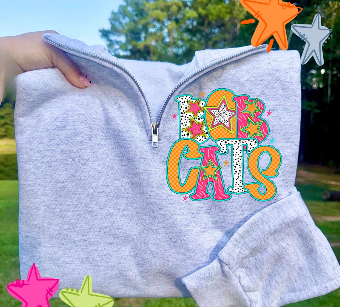 Preppy Bob Cats Mascot Design, Go Team Spirit (digital Download) PNG ...