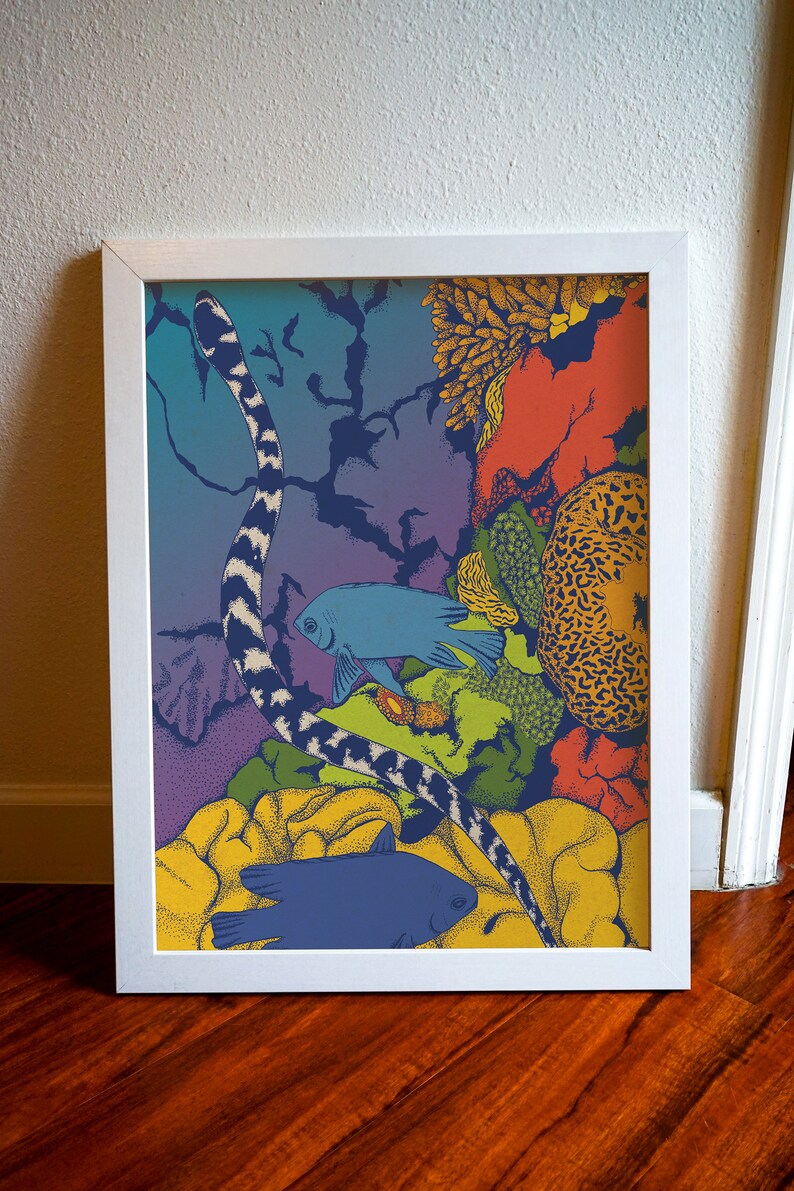 Okinawan Sea Snake Printable Art | Digital Download | Wall Art | Japan ...