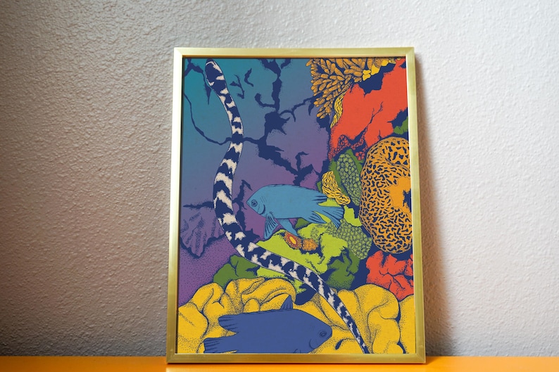 Okinawan Sea Snake Printable Art | Digital Download | Wall Art | Japan ...