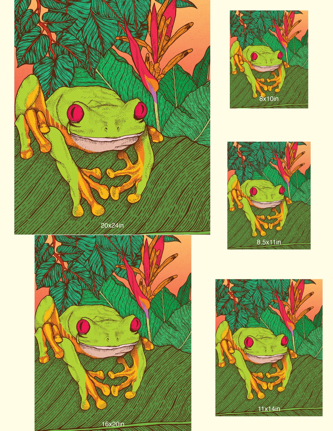 Red Eyed Tree Frog Printable Art Digital Download Wall Art Travel ...