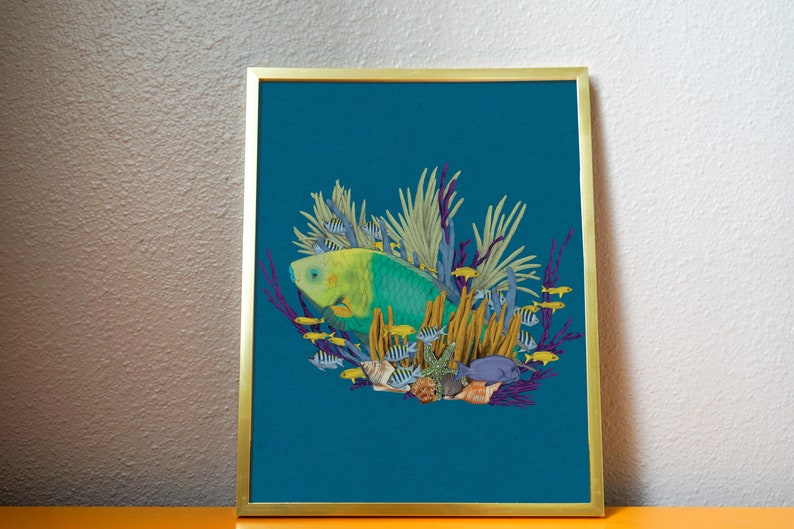 Rainbow Parrotfish Printable Art | Digital Download | Wall Art ...