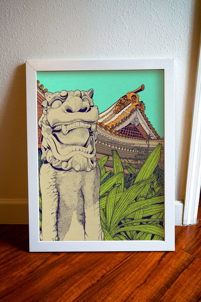 Okinawan Shisa Printable Art Digital Download Wall Art Travel Poster - Etsy