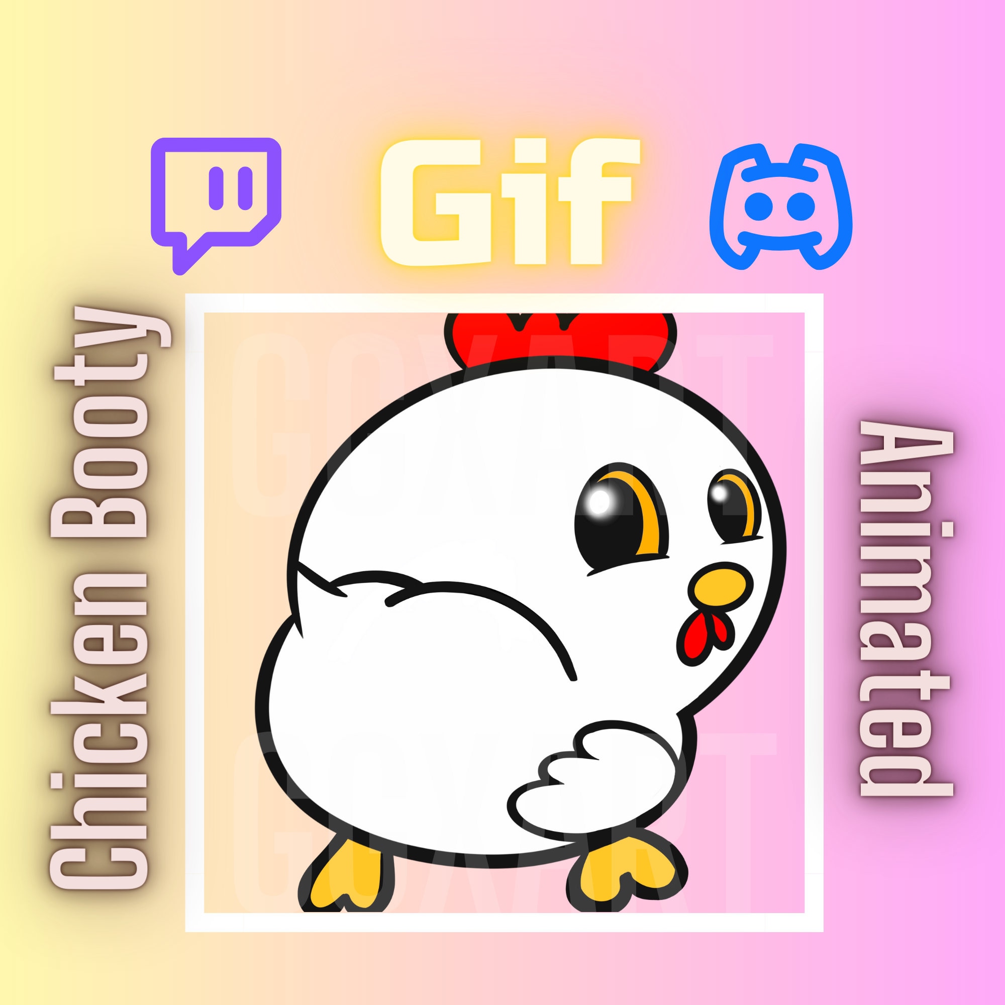 Funny Chicken Booty Emote - Etsy