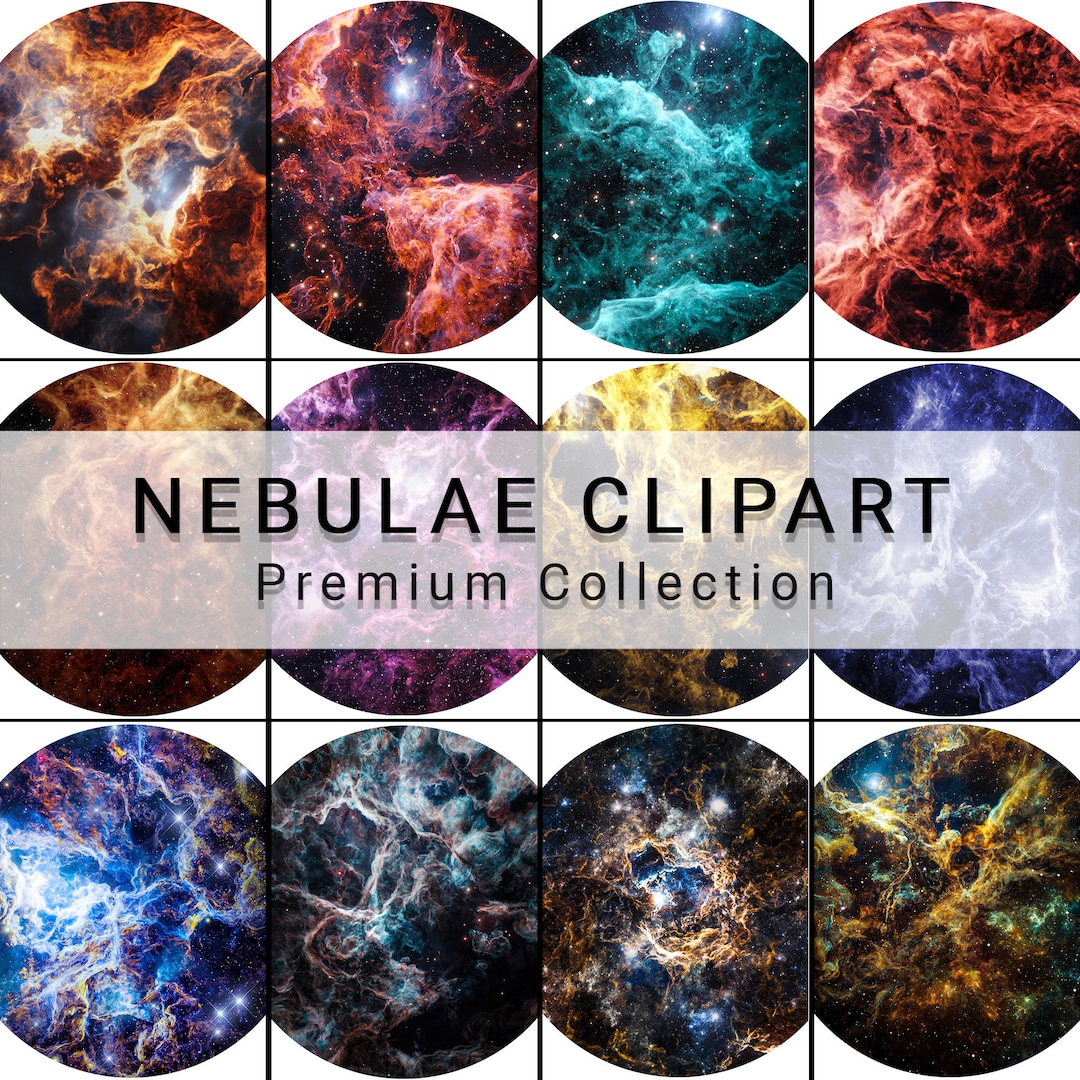 50 PNG Premium Nebulae Clipart | Instant Download | Outer Space Clipart ...
