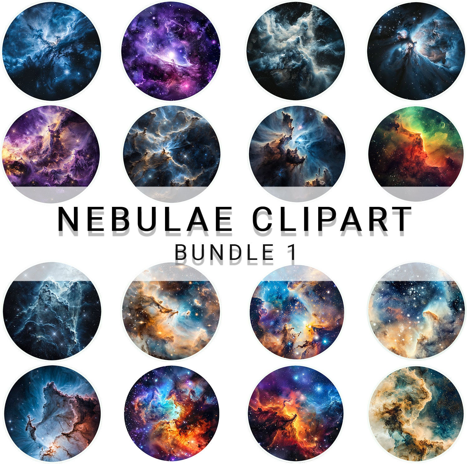 30 PNG Nebulae Clipart Bundle Instant Download Outer Space Clipart Set ...