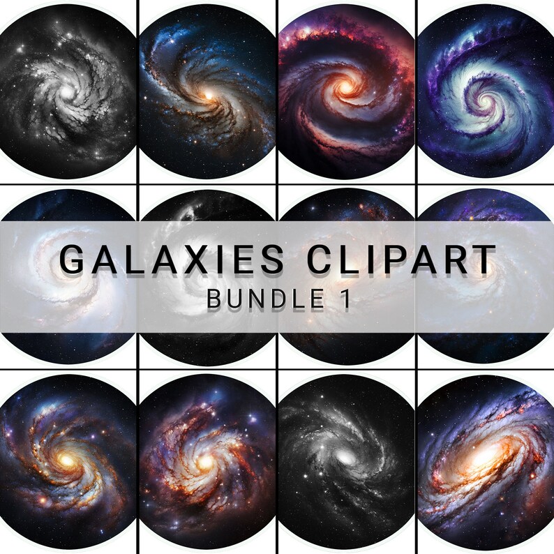 30 PNG Galaxies Clipart Bundle Instant Download Outer Space Clipart Set ...