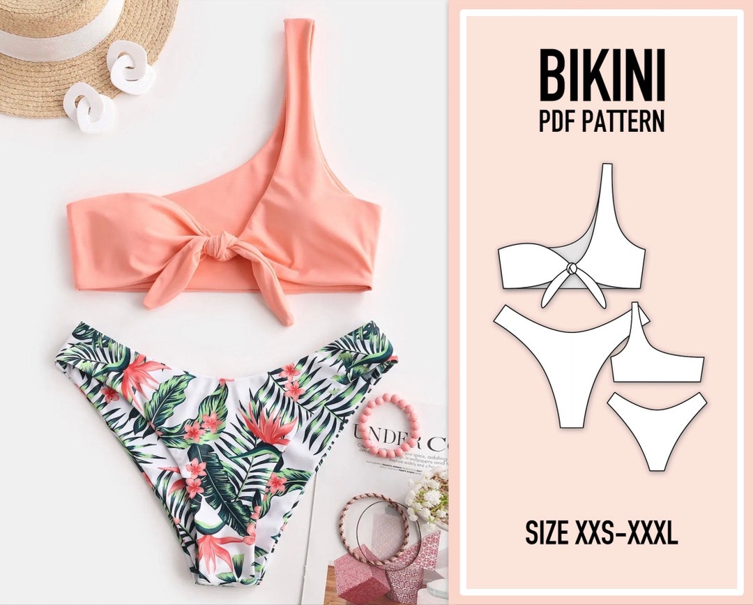 Bikini Pattern PDF. Sewing Pattern Swimsuit. One Piece Bikini. Sewing ...