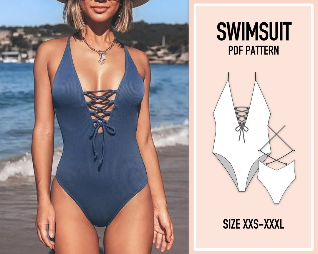 Swimsuit Pattern Pdf Xxs Xxxl Sewing Pattern Swimsuit One Piece 5453