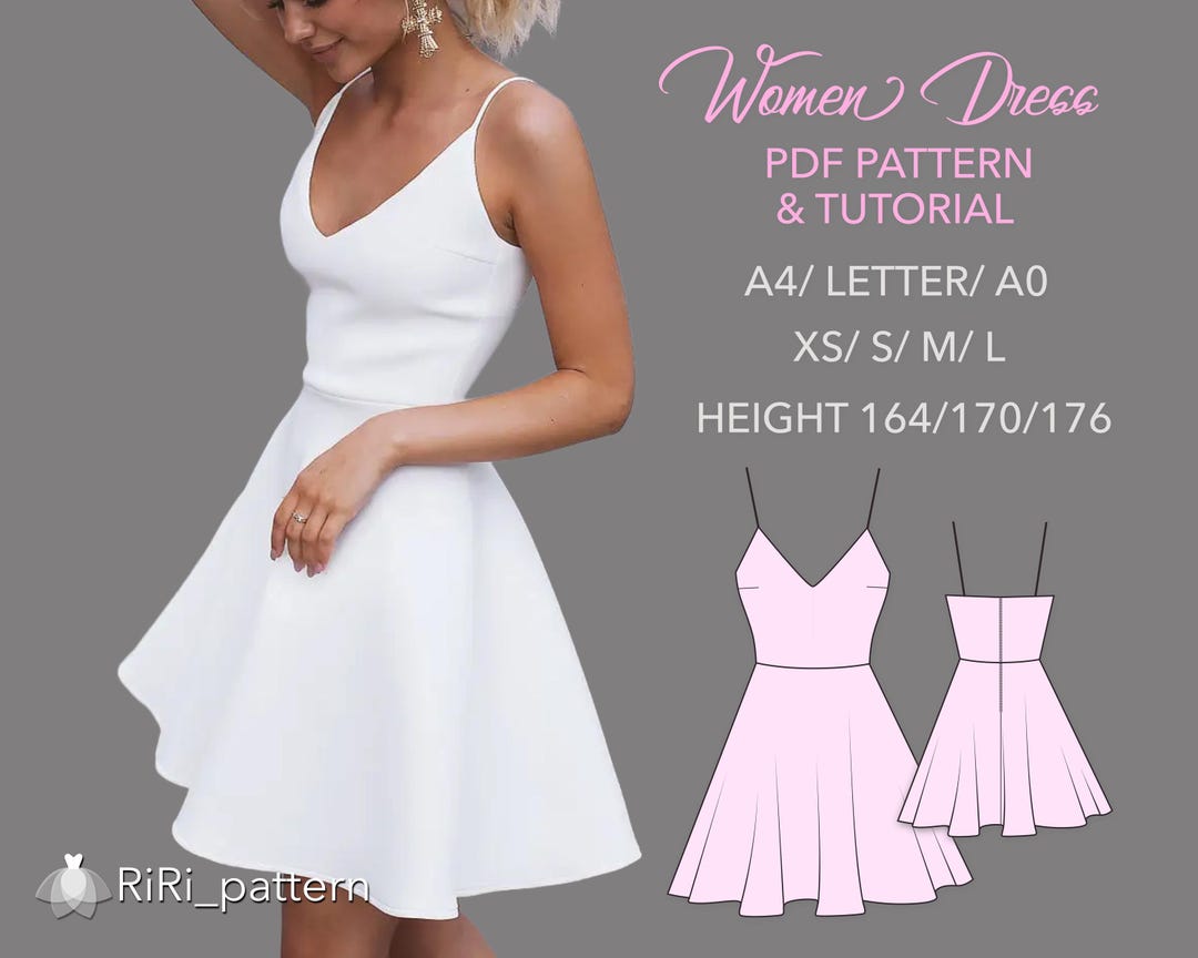 Women Dress Pattern Dress Sewing Pattern PDF Sewing Pattern Mini Dress ...