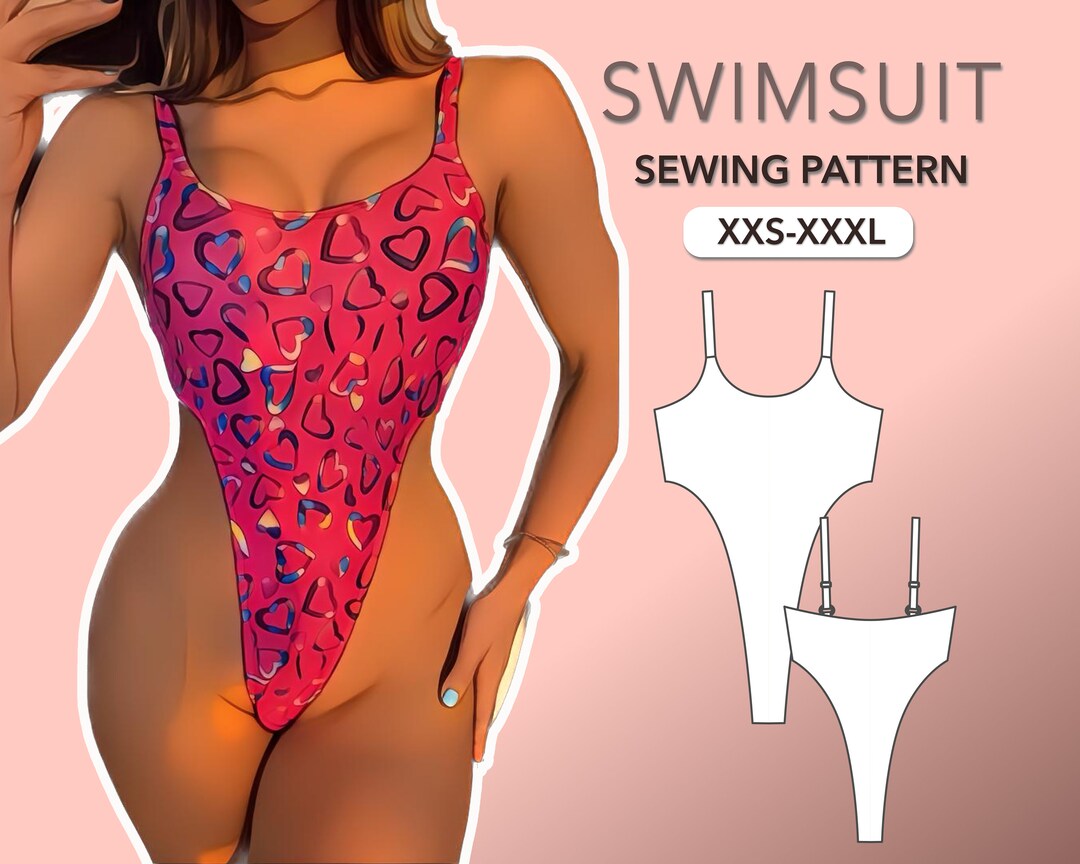 Swimsuit Pattern Pdf Sewing Pattern Swimsuit One Piece Swimsuit