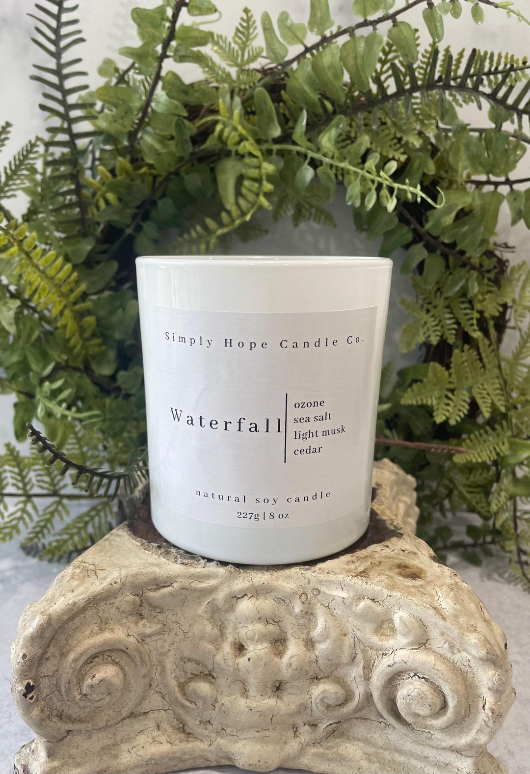 Waterfall | Natural Soy Candle | Fresh Aquatic Wood Scent | Clean ...