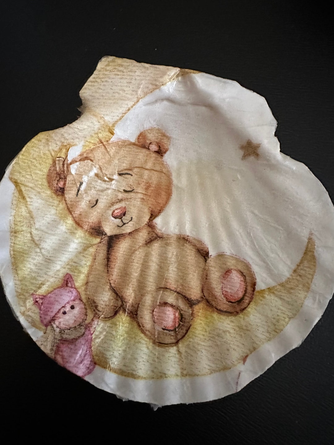 Decoupaged Sea Shell Which Can Be Used for Home Decor, Showers (baby ...