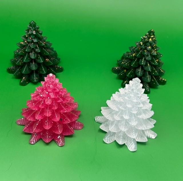 3D Christmas Trees Made With Epoxy Resin - Etsy