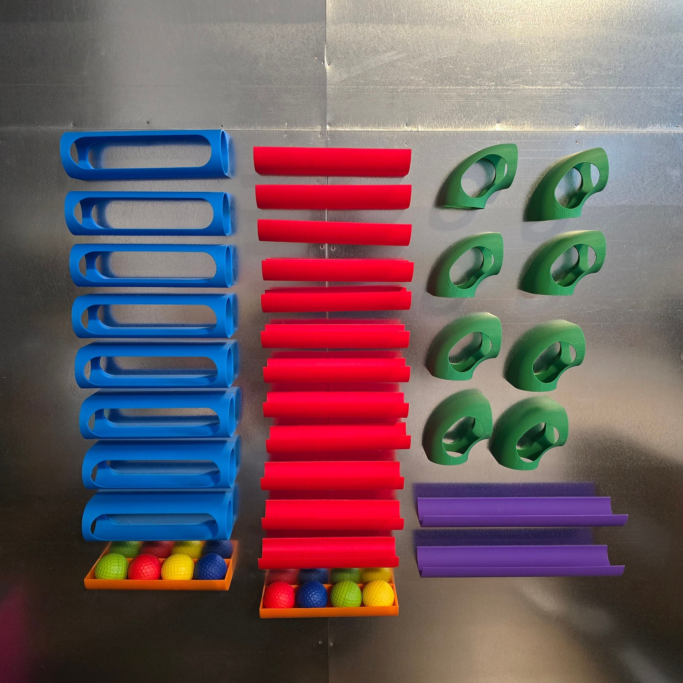 40pc STEM Magnetic Wall Giant Marble Run Toy With Pipes and Golf Balls ...