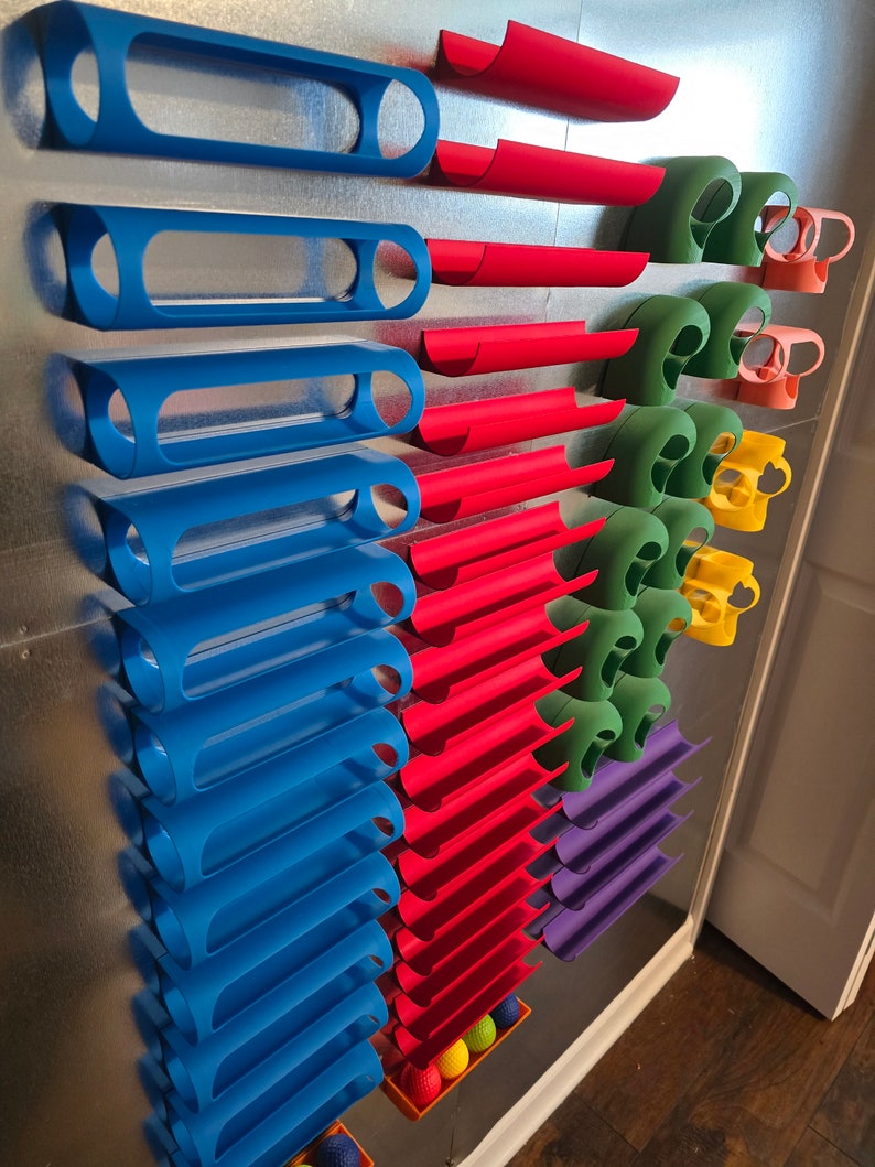 60pc STEM Magnetic Wall Giant Marble Run Toy With Pipes and Golf Balls ...