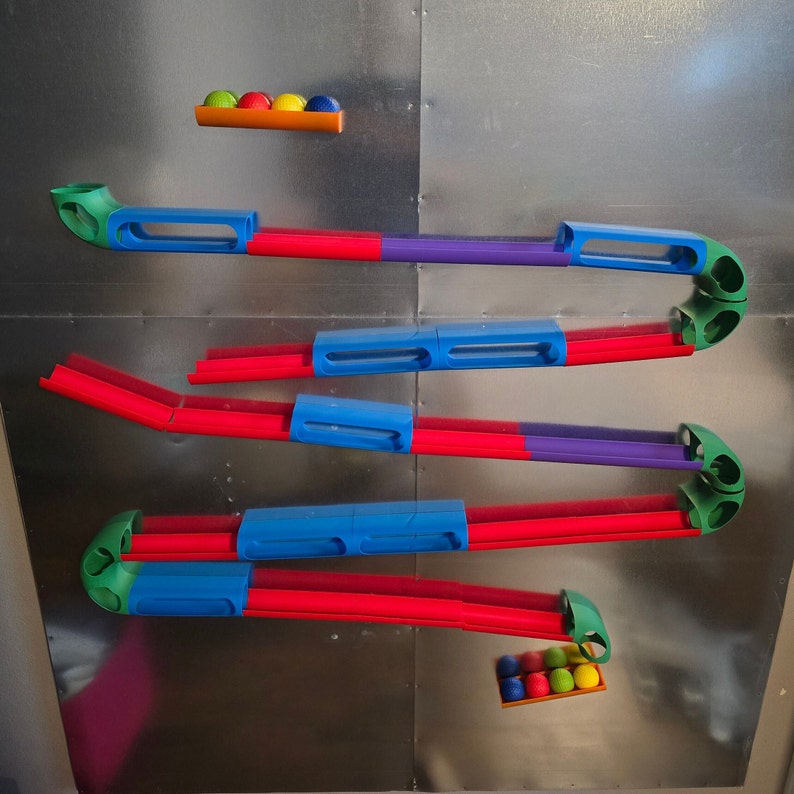 40pc STEM Magnetic Wall Giant Marble Run Toy With Pipes and Golf Balls ...