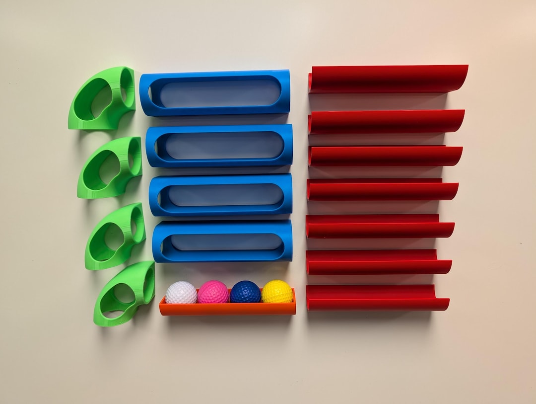 20pc STEM Magnetic Wall Giant Marble Run Toy With Pipes and Golf Balls ...