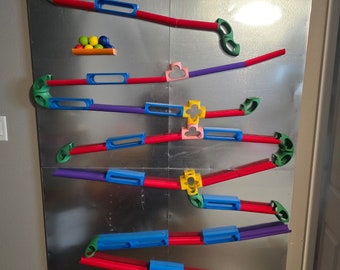 40pc STEM Magnetic Wall Giant Marble Run Toy With Pipes and Golf Balls ...