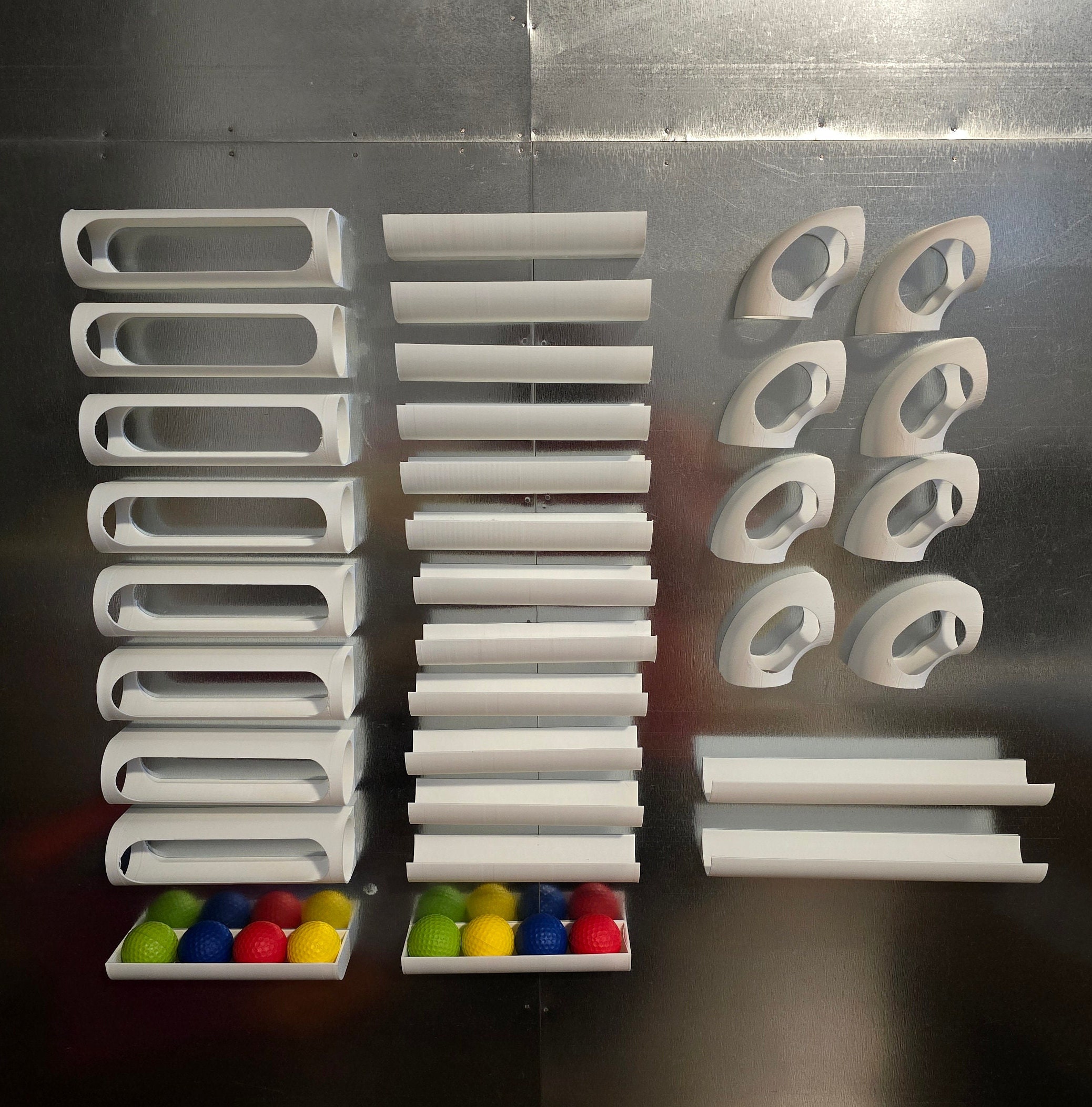 40pc STEM Magnetic Wall Giant Marble Run Toy With Pipes and Golf Balls ...